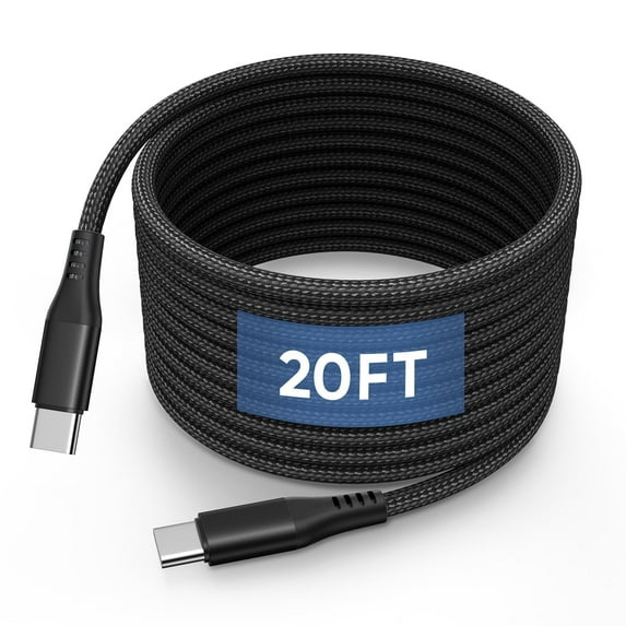 General 20ft USB-C to USB-C Cable with Accessories Included, Black ...