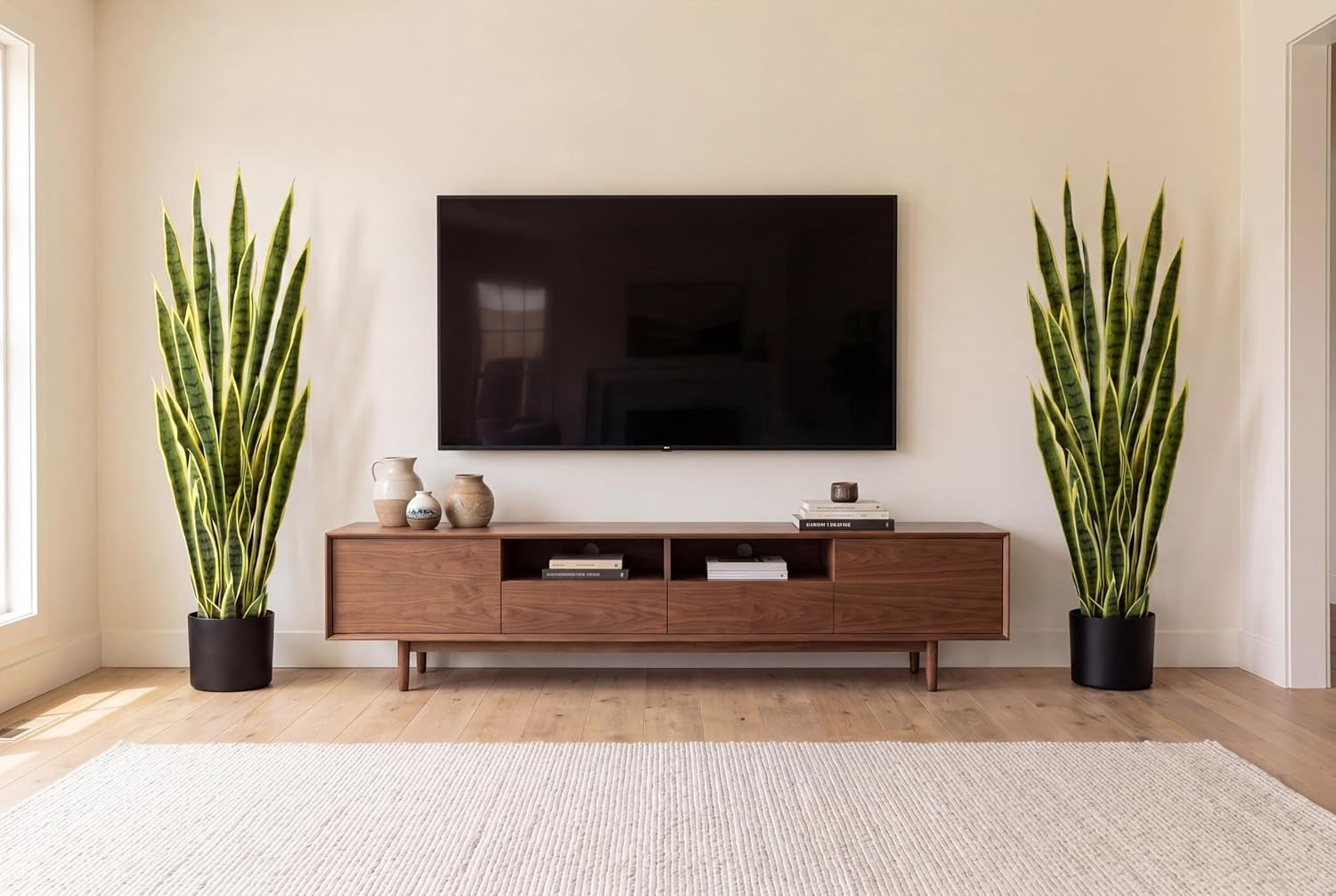 General 4 Pack 2.25 Ft Tall Artificial Snake Plant Faux Sansevieria ...