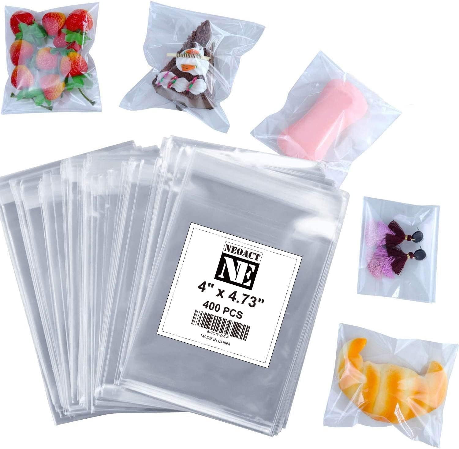 General 400 Pcs 4"x4.73" Clear Resealable Cellophane Bags Good for ...