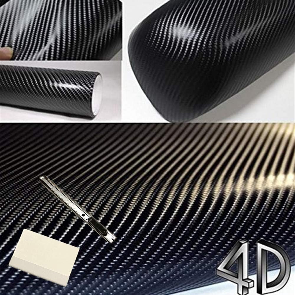 General 4D Black Carbon Fiber Vinyl Wrap Sticker Air Release Free Anti ...