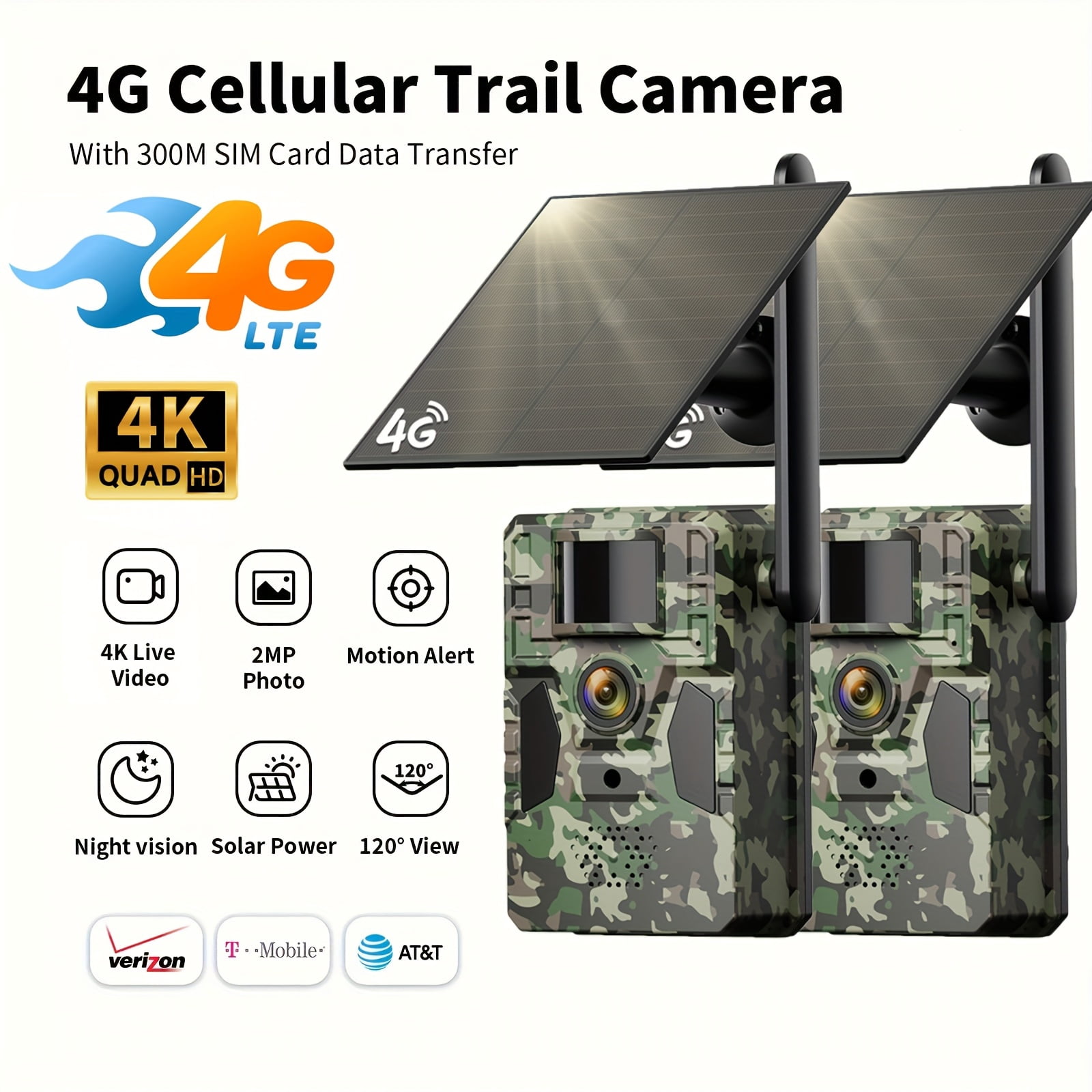 General 4G LTE Solar Trail Camera for Hunting with 4K Live View, Motion ...