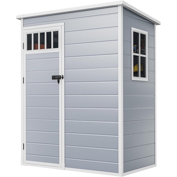 General 5x3FT Outdoor Storage Shed with Fence-Style and Side Windows ...