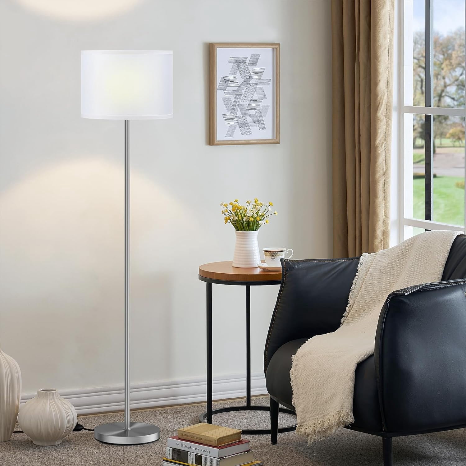 General 60'' Modern Floor Lamp with Shade, Tall Lamps for Living Room ...