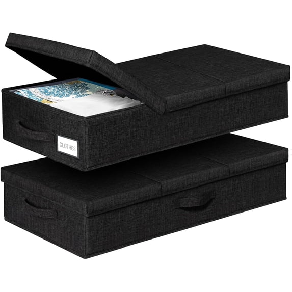 General Under Bed Storage Containers, Set of 2 Low Profile Under Crib ...