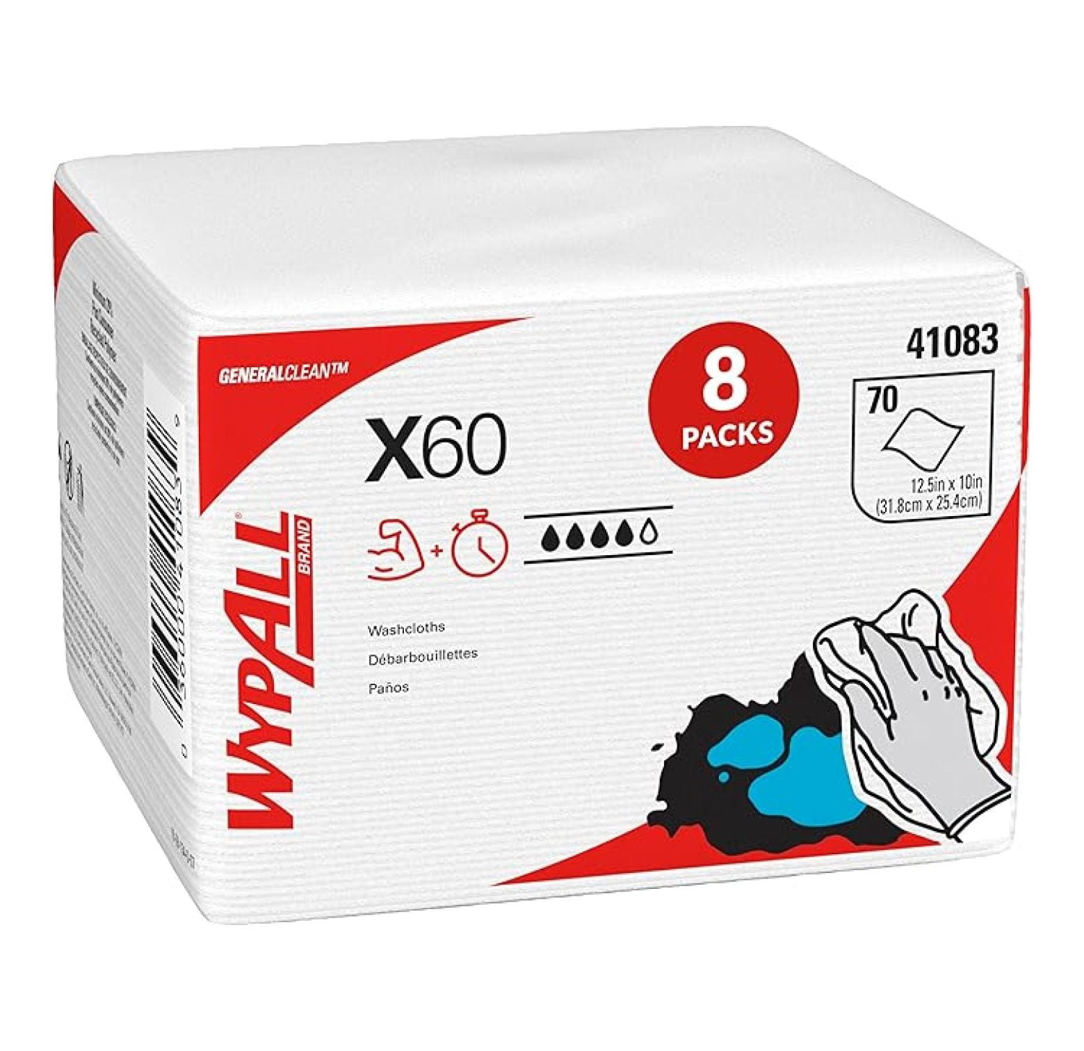General Clean X60 Cleaning Wipes - Multi-Surface Cloths, White (560 ...