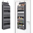 General Compact Gray Over Door Organizer with 4 Large Clear Pockets ...