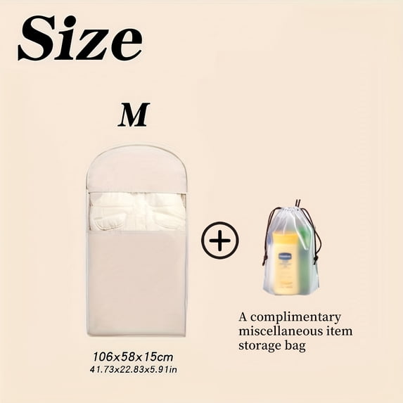 General Compressible Hanging Garment Bag, Beige with Clear Window ...