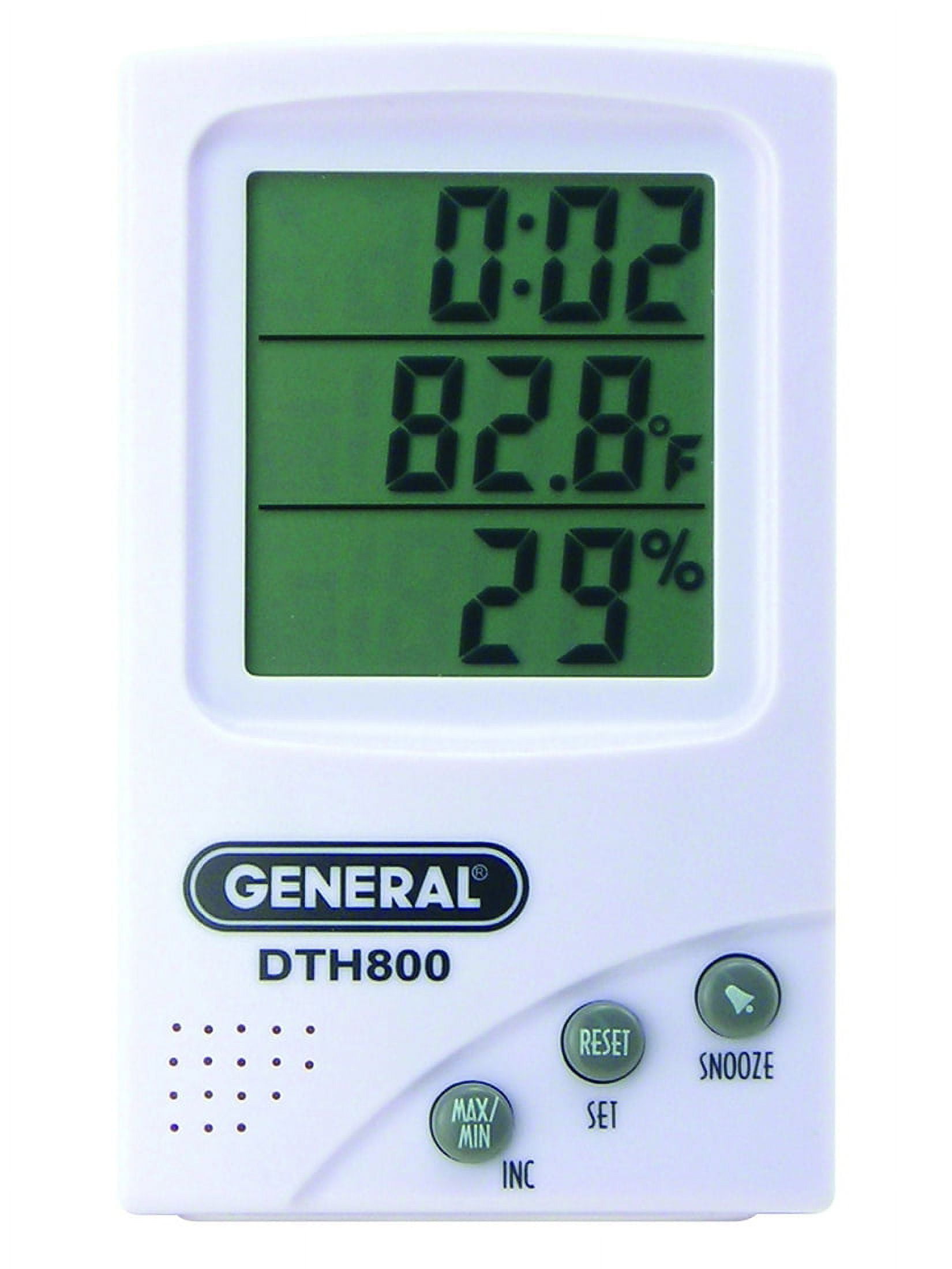 General DTH800 Digital Temperature And Humidity Meter With Clock ...
