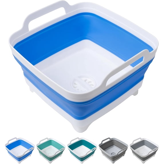 General Dishpan for Washing Dishes, 2.4Gal/9L Wash Basin with Draining ...