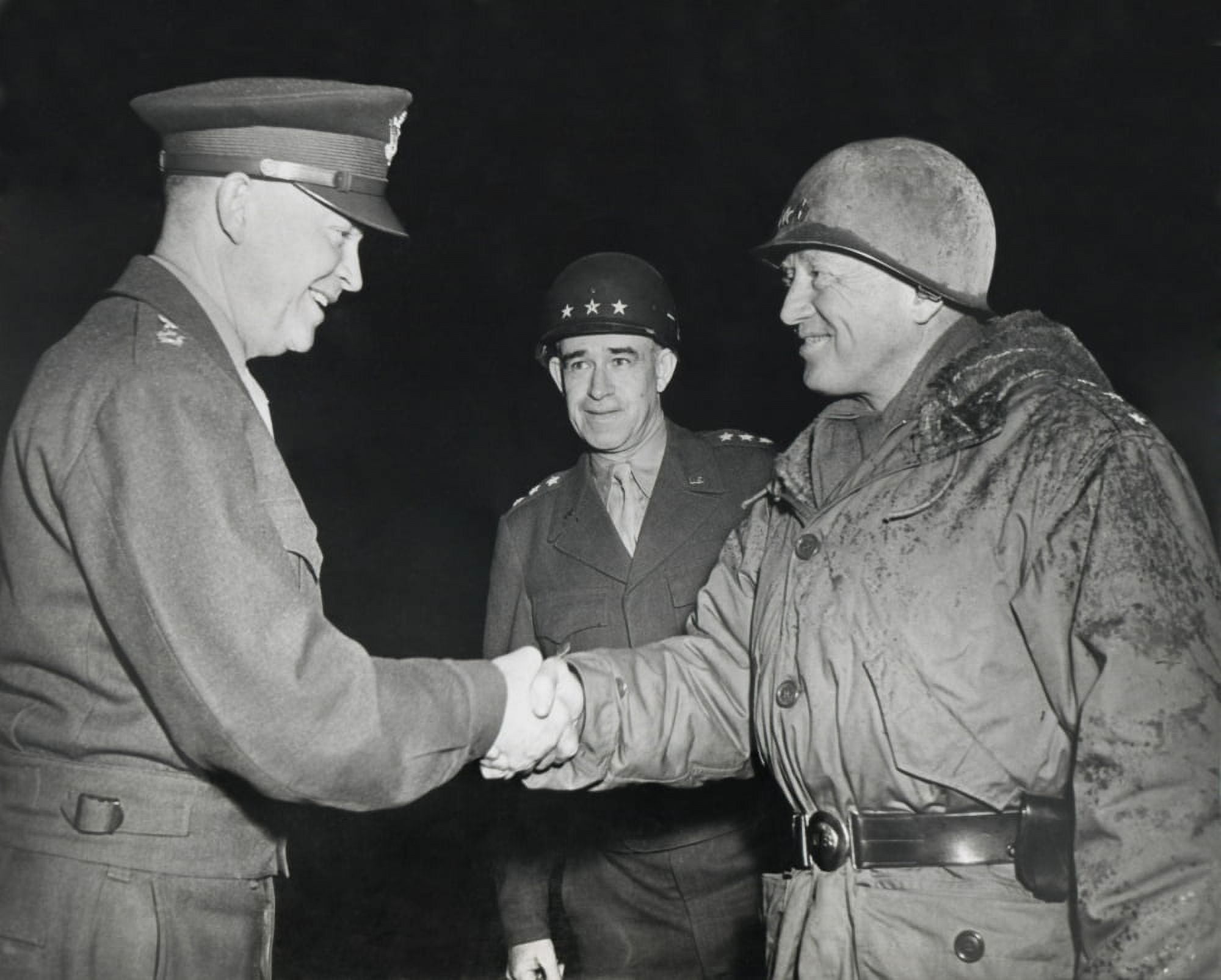 General Dwight Eisenhower Shakes Hands With Gen. George Patton At The ...