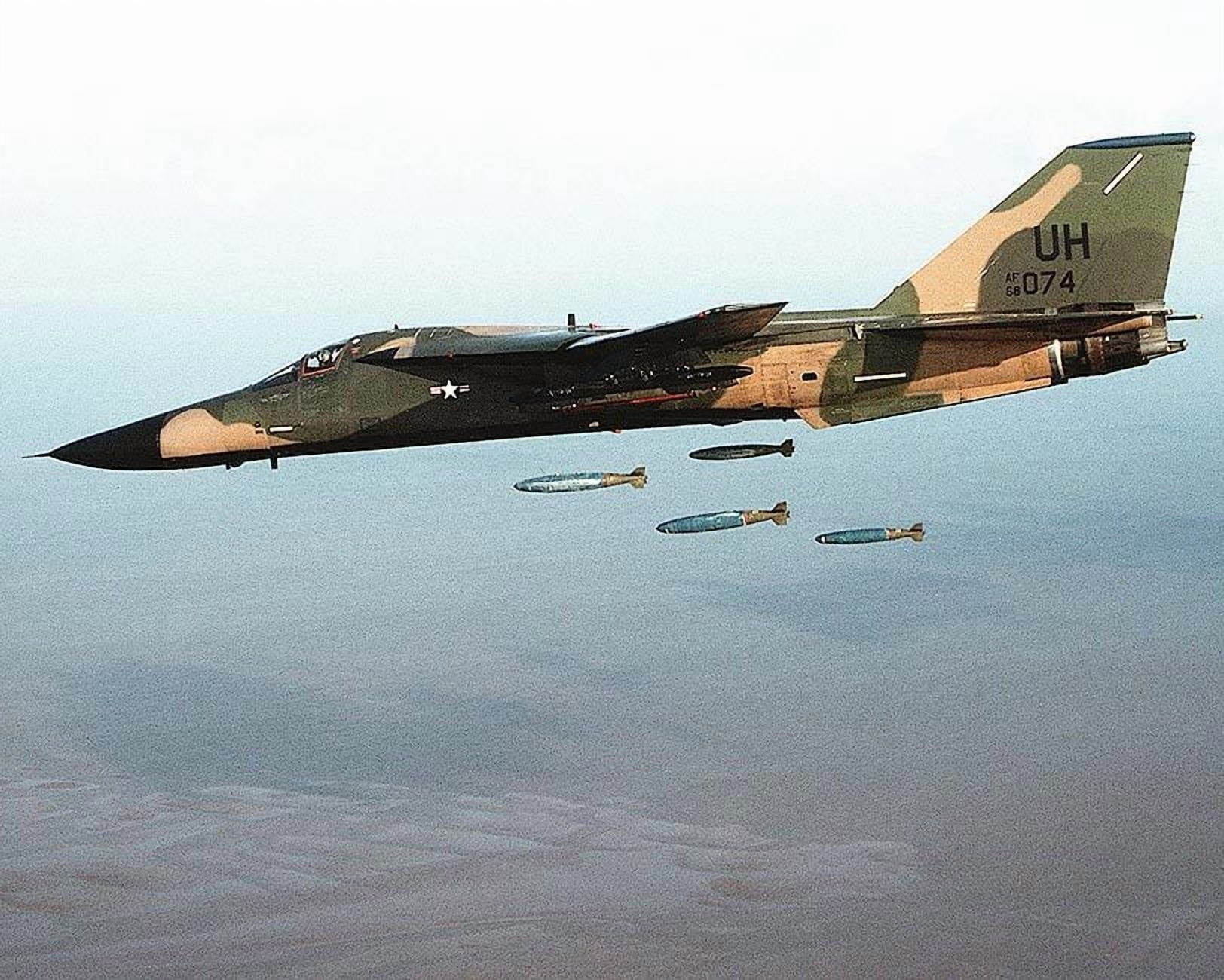 F-111 Dropping Bombs Style - A - 20x30 Inch Glossy Laminated Aviation ...
