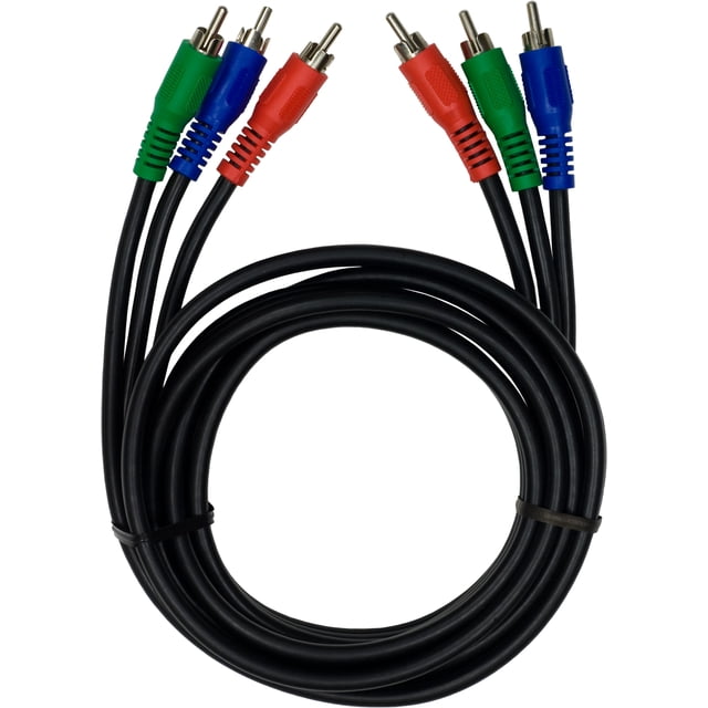 General Electric 6 ft Component Video Cable, RCA Red Green Blue Plugs ...
