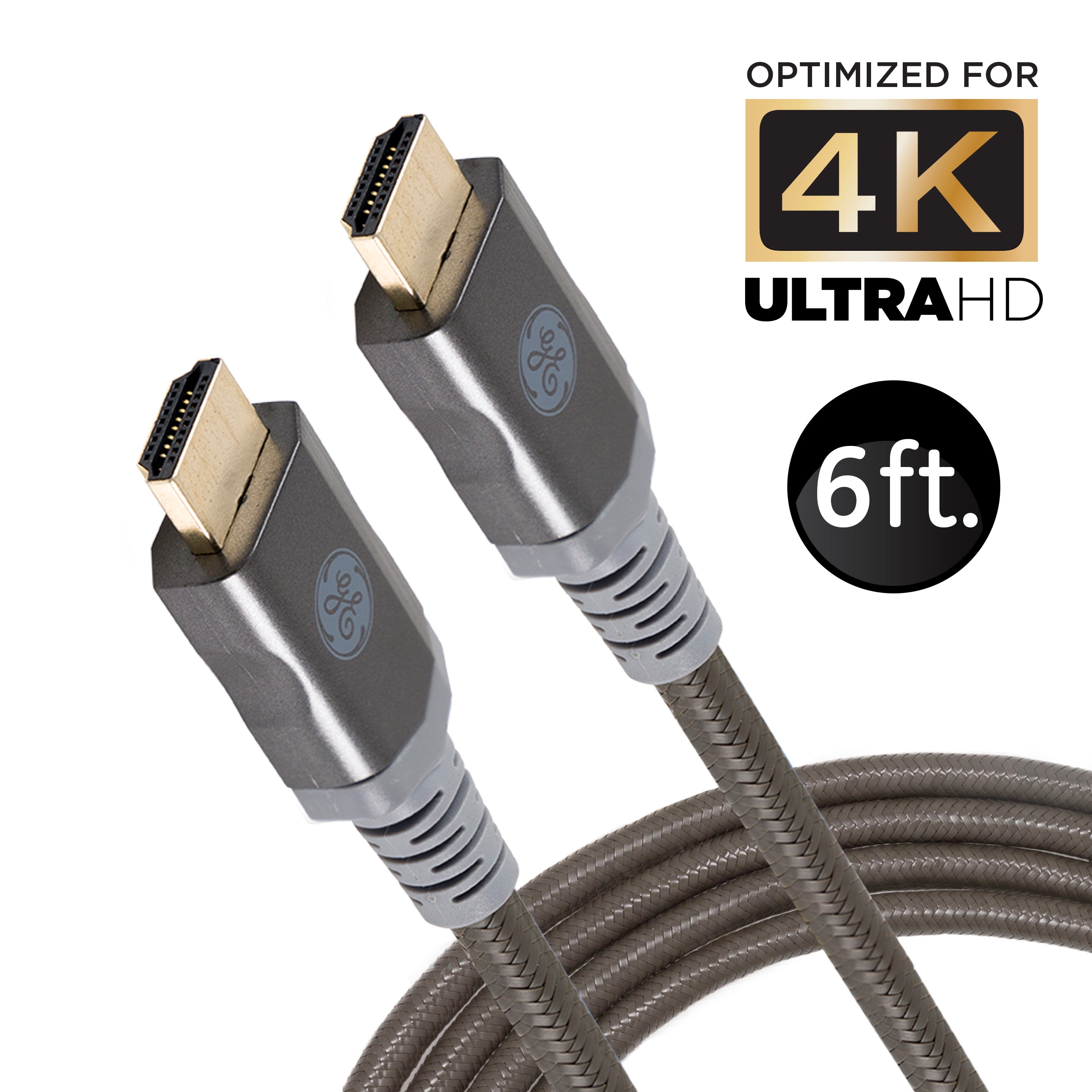 General Electric 6ft 4K HDMI 2.0 Cable with Ethernet, Gold-Plated ...