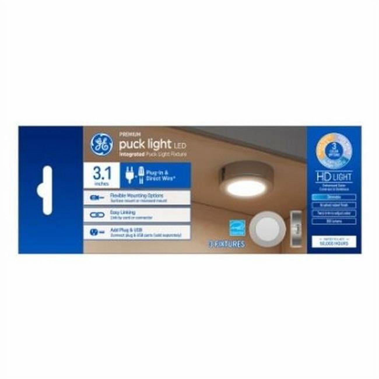 General Electric 93129105 3.1 in. 3 Color 4W LED Linkable Puck Light ...