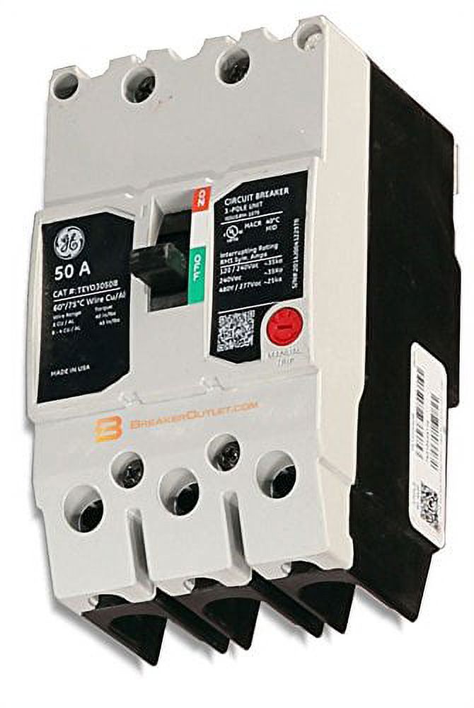 General Electric GE TEYD3050B 3 Pole 50 Amp 480v Circuit Breaker TEYD ...