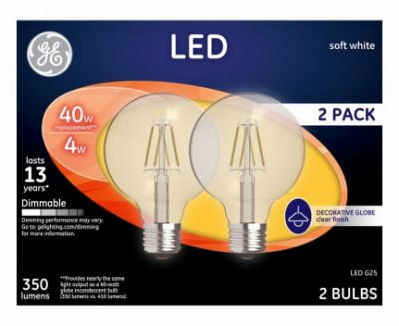 General Electric GE2PK 4.5W Day G25 Bulb 6 Pack - Walmart.com