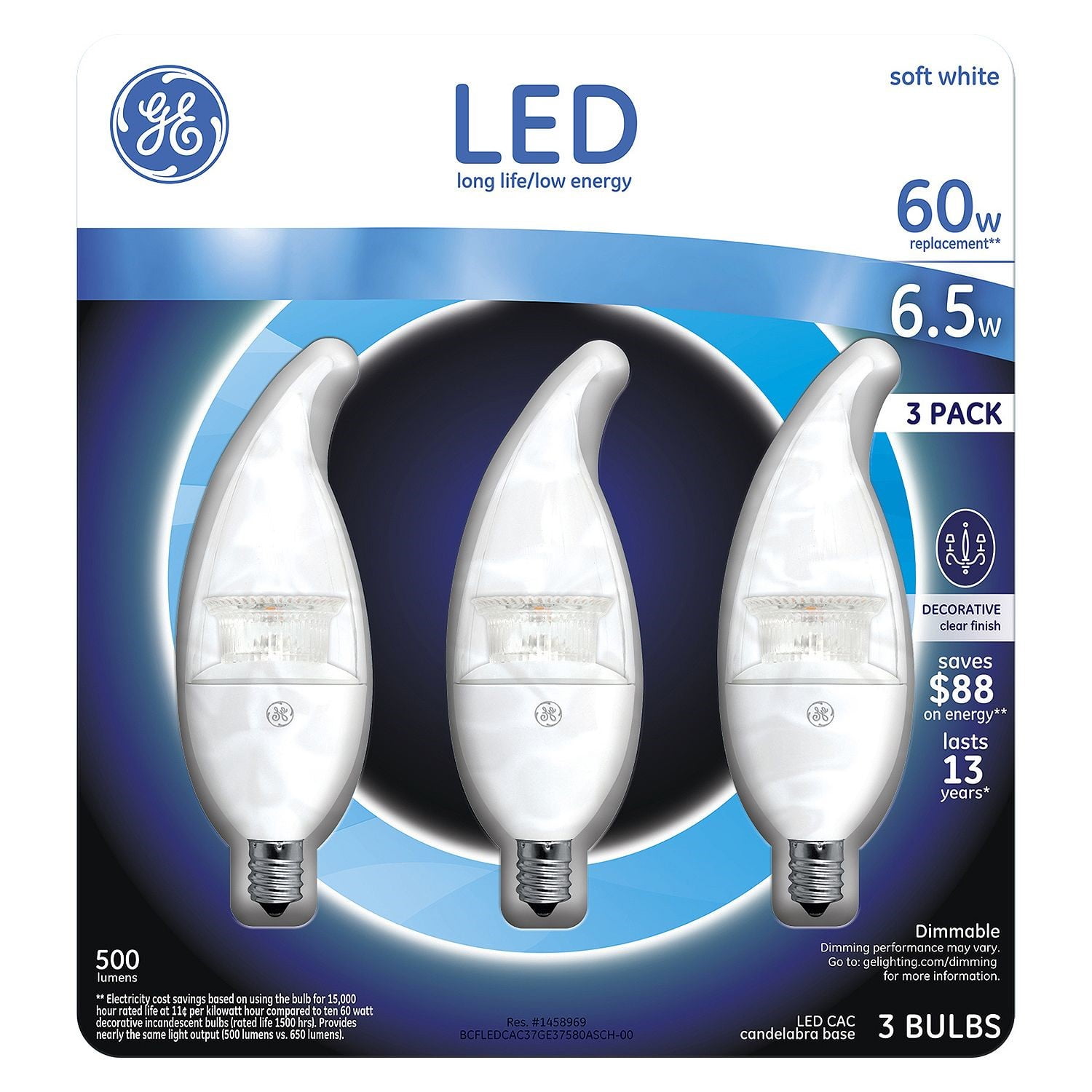 General Electric LED 6 Watt Bent Tip Clear Decorative Light Bulb, Soft ...