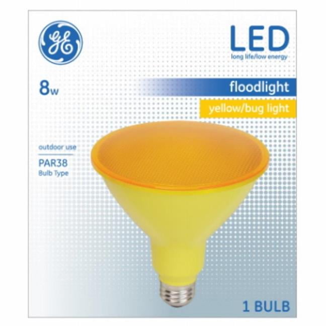 General Electric Lighting 272210 8W PAR38 Floodlight LED Bulb, Yellow ...