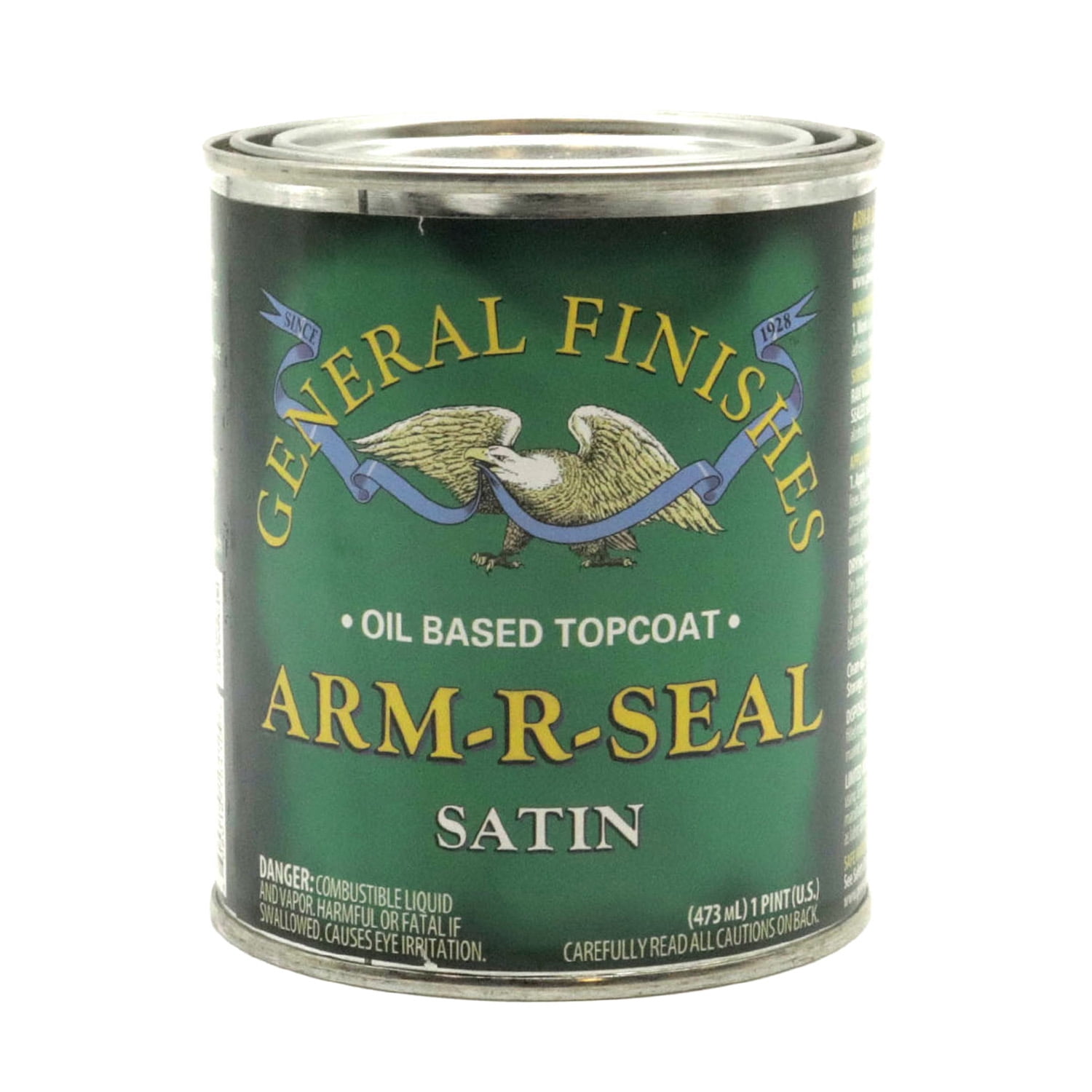 General Finishes Arm-R-Seal Oil-Based Topcoat, Satin, 1 Pint, Durable ...