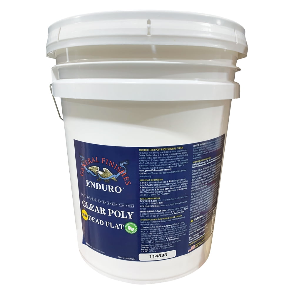 General Finishes Clear Poly Dead Flat 5 Gallon - Walmart.com
