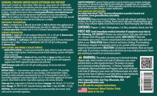 General Finishes Exterior 450 Water Based Topcoat, 1 Gallon, Flat ...