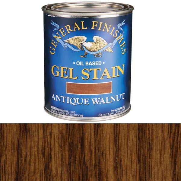 General Finishes, Gel Stain, Oil Based, Antique Walnut, Quart - Walmart.com