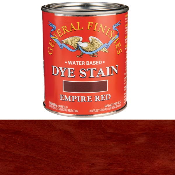 General Finishes, Water Based Dye, Empire Red, Pint - Walmart.com