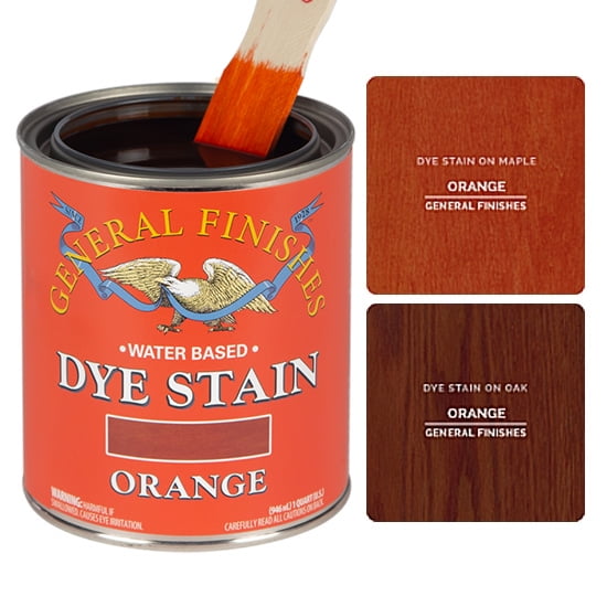 General Finishes, Water Based Wood Dye, Vibrant Orange for Walnut ...
