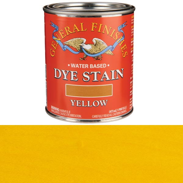 General Finishes, Water Based Dye, Yellow, Pint - Walmart.com