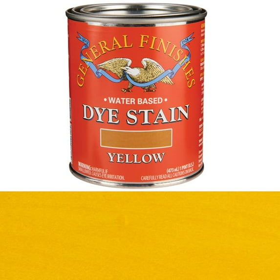 General Finishes, Water Based Dye, Yellow, Pint - Walmart.com