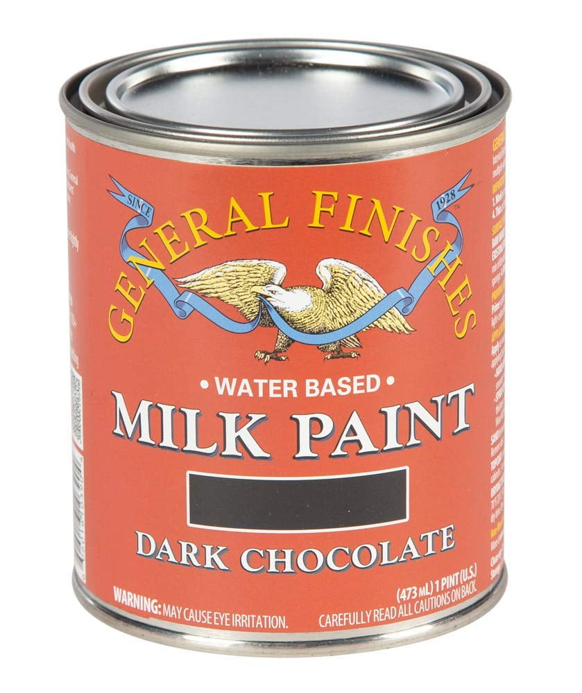 General Finishes Water Based Milk Paint, 1 Pint, Dark Chocolate ...