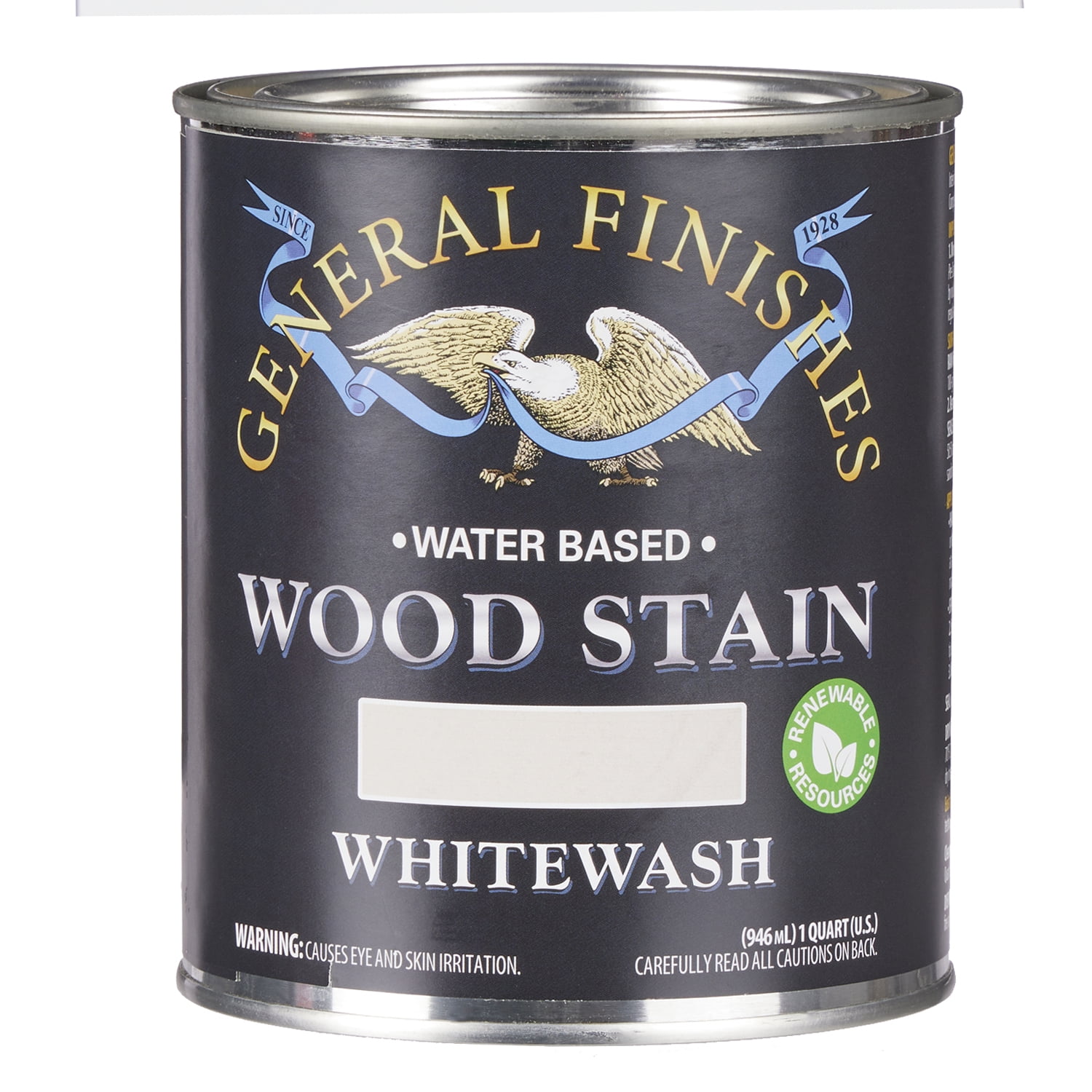 General Finishes Water Based Wood Stain - 1 Quart - Whitewash - Walmart.com