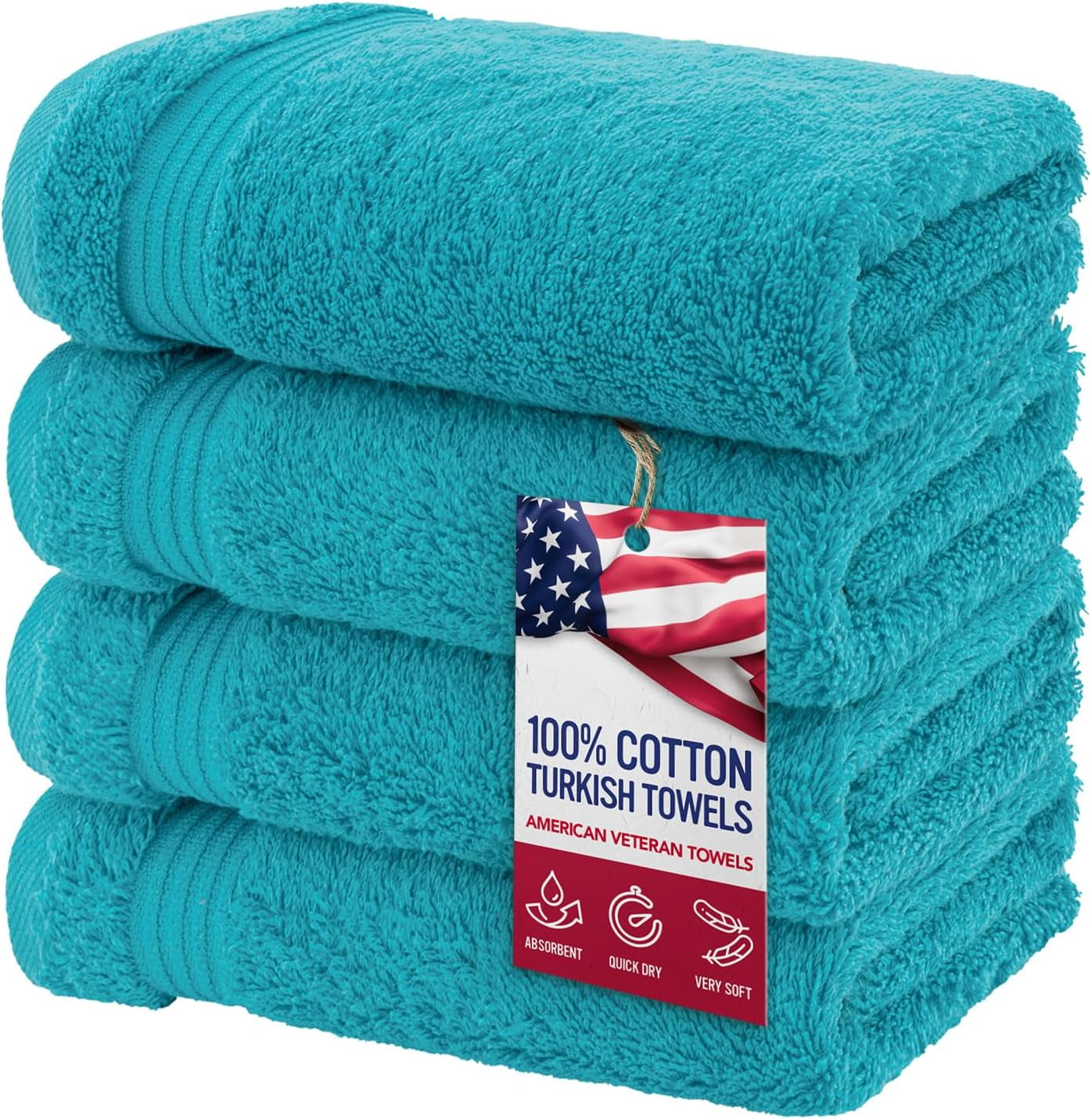 General, Hand Towels for Bathroom Set of 4, 100% Cotton Turkish Hand ...