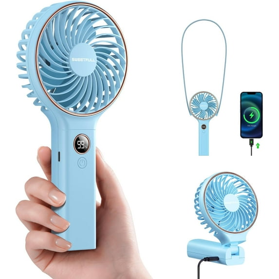 General Handheld Portable Fan, 5000mAh Rechargeable Battery, 6 Speed ...