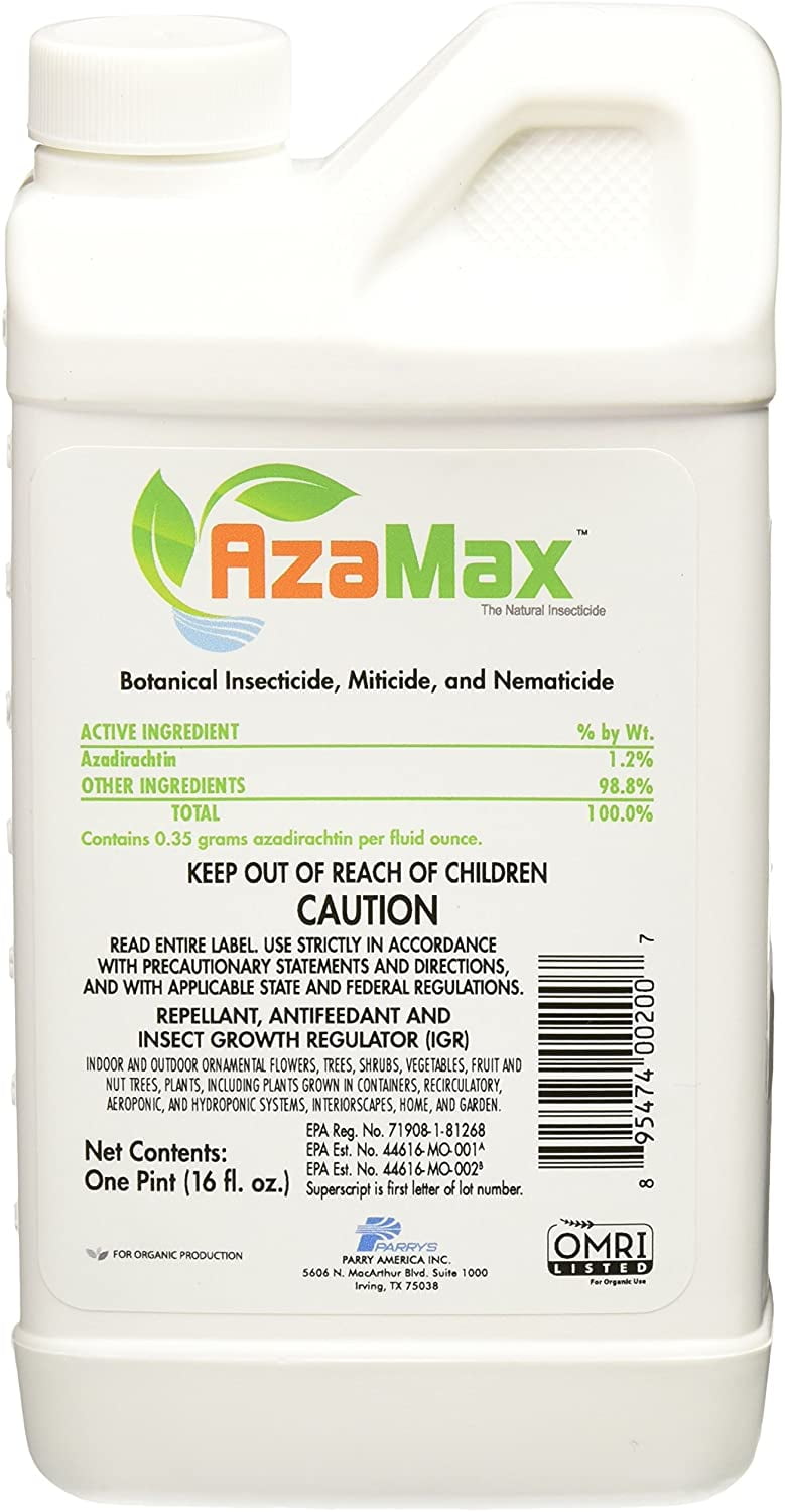 General Hydroponics Azamax Plant Safe Pesticide, Food Grade Insecticide ...