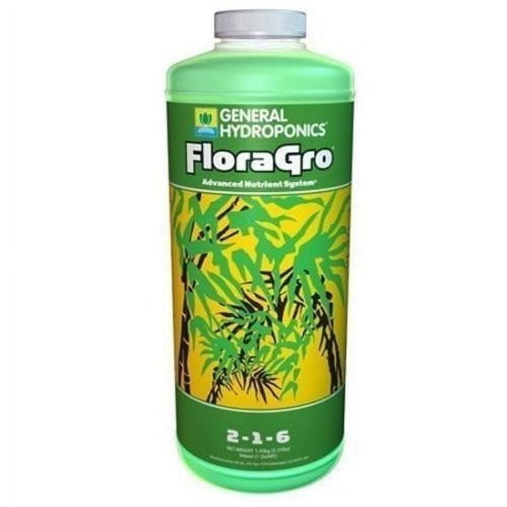 General Hydroponics Flora Gro Plant Fertilizer Solution, 1 Quart 32oz ...