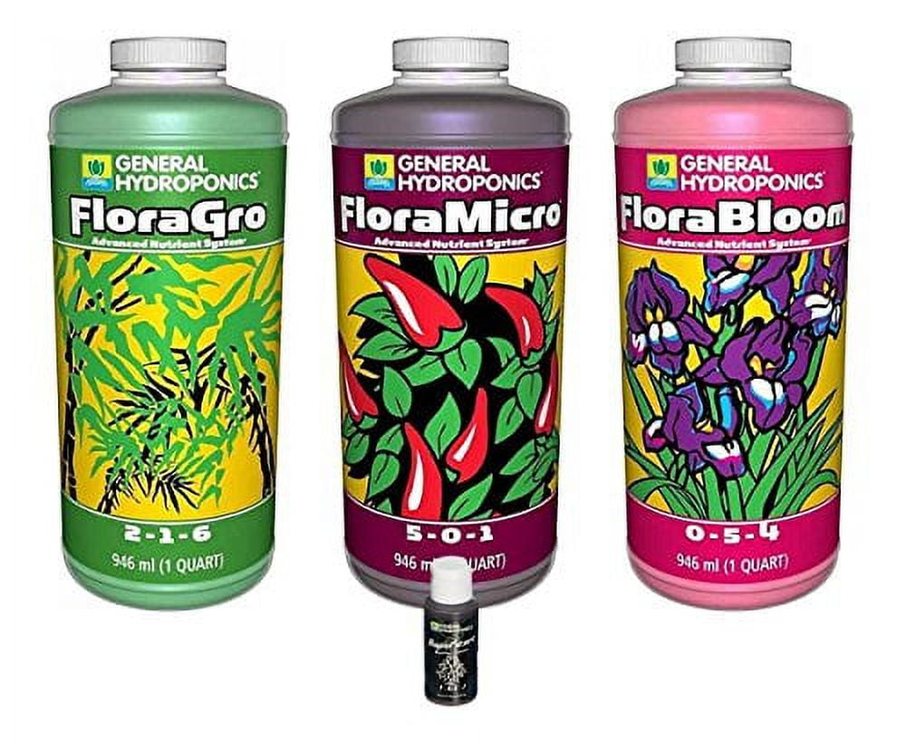 General Hydroponics GLCMBX0003 FloraGro, FloraBloom, FloraMicro Set ...
