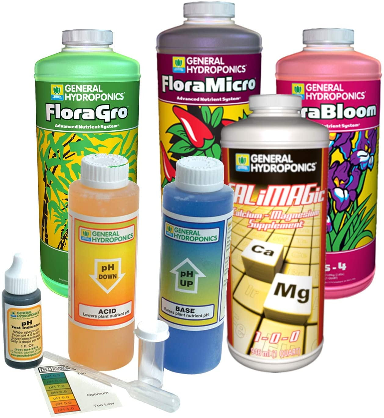 General Hydroponics GLCMBX0019 Flora Grow, Micro, Bloom, CALiMAGic ...