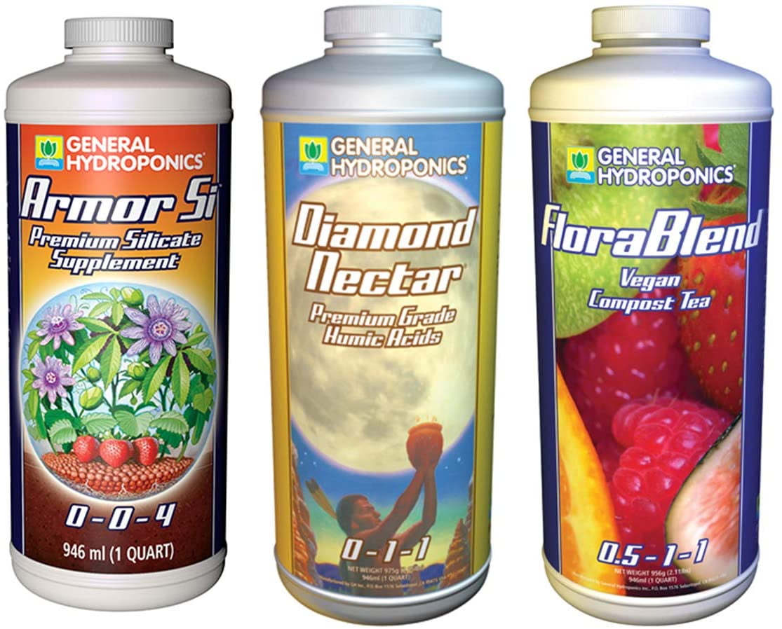 General Hydroponics GLCMBX0031 Diamond Nectar, Armor Si, and FloraBlend ...