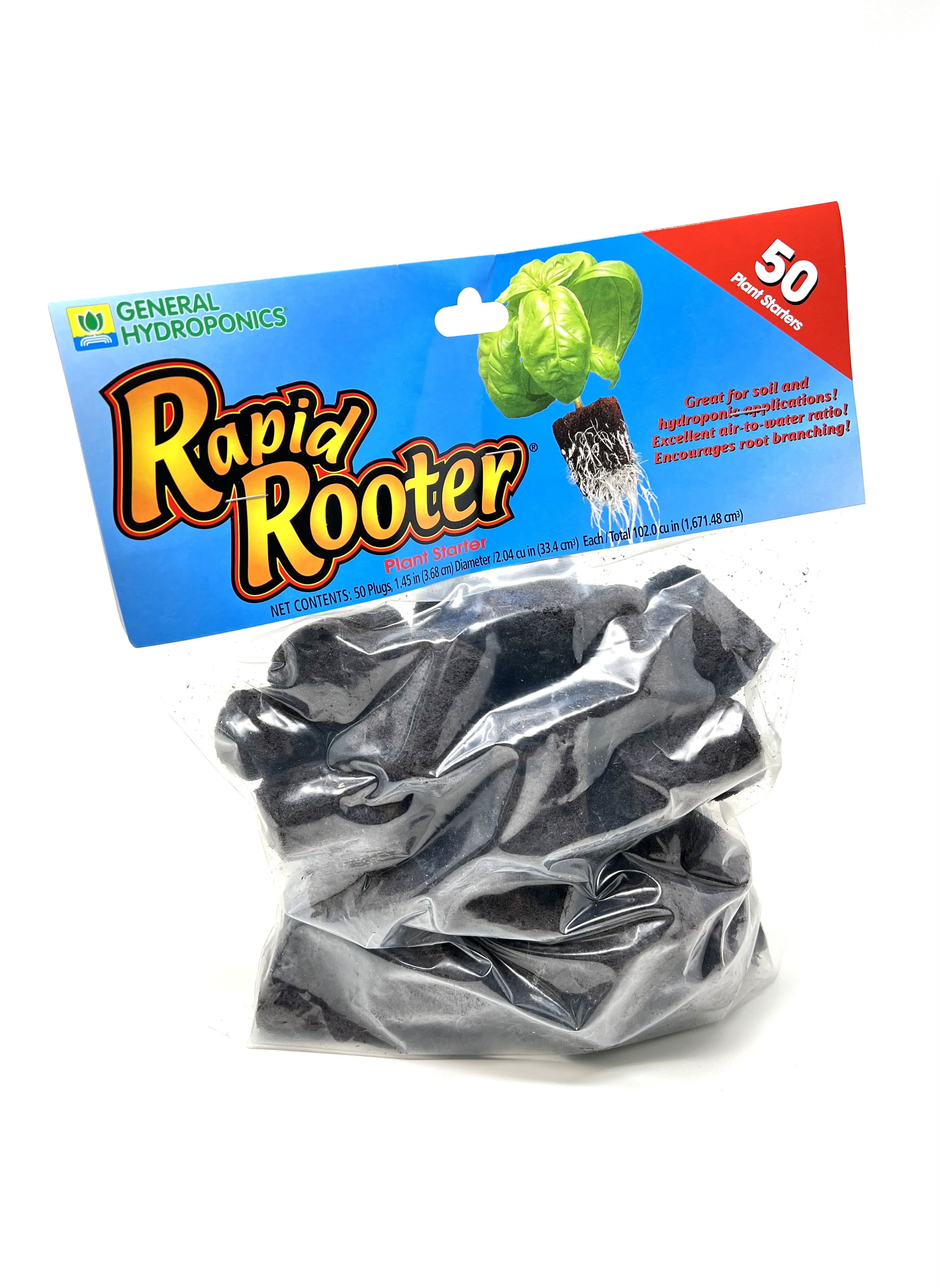 General Hydroponics Rapid Rooter Plant Starters, 100 Plugs/2 Bags ...
