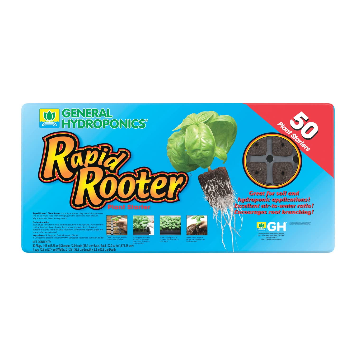 General Hydroponics RapidRooter Tray and Plugs (50 Plugs) - Walmart.com