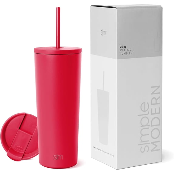 General Insulated Tumbler with Lid and Straw | Iced Coffee Cup Reusable ...