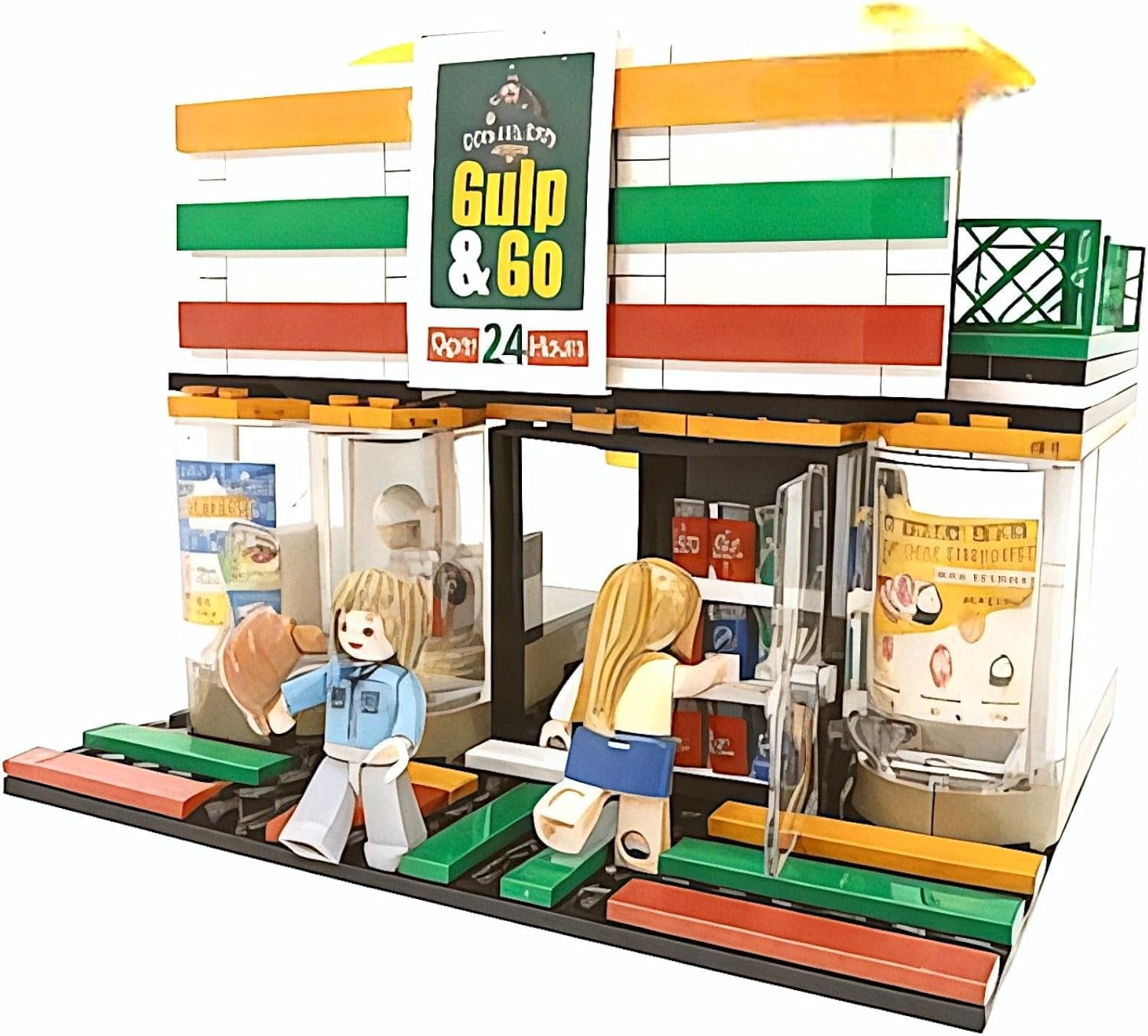 General Jim's 'Gulp & Go' Modular Convenience Store & Gas Station Building Blocks Set – 320 ...