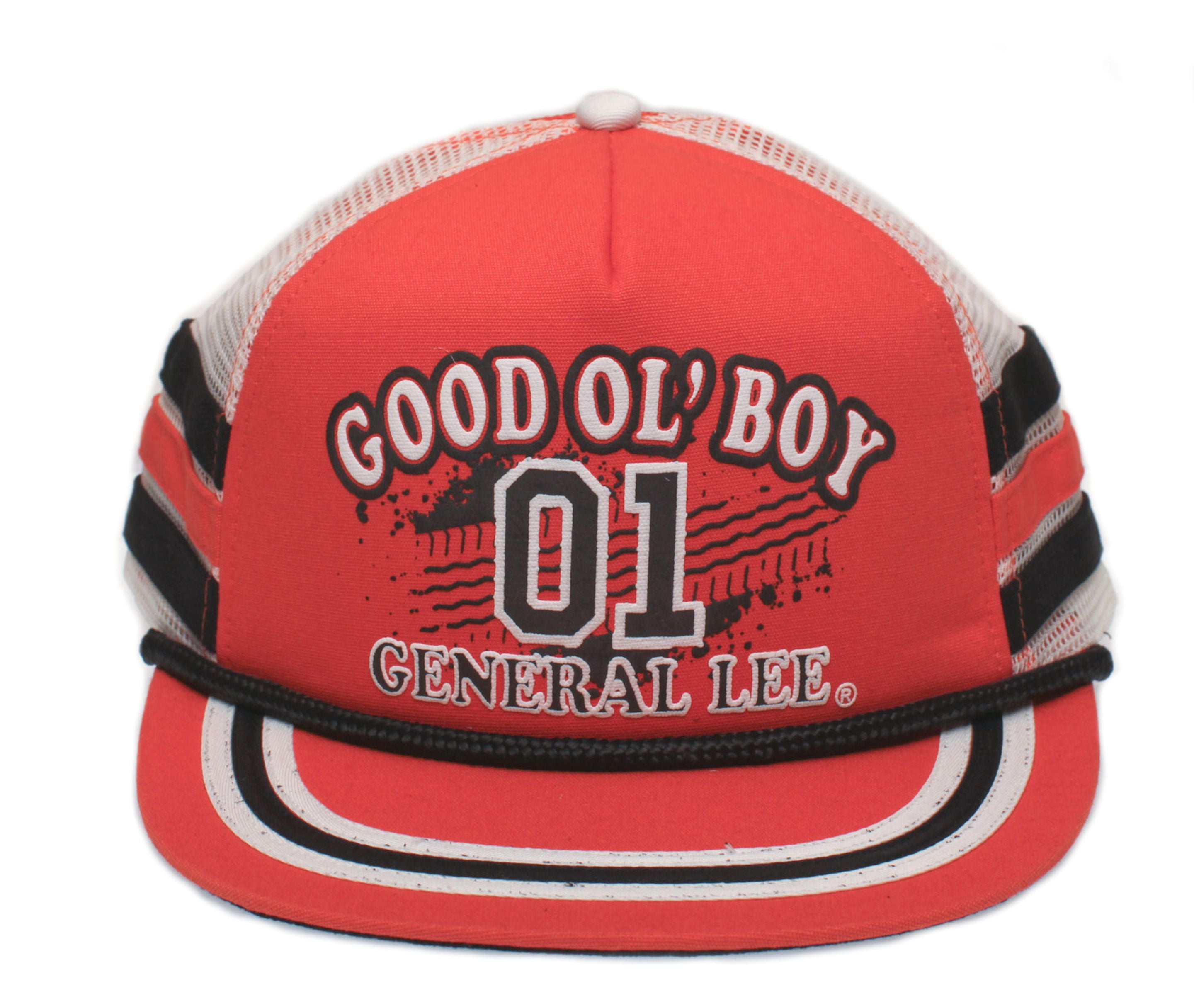 General Lee Hat Classic 3 Stripe Flat Bill Truckers Cap Adult One-Size ...