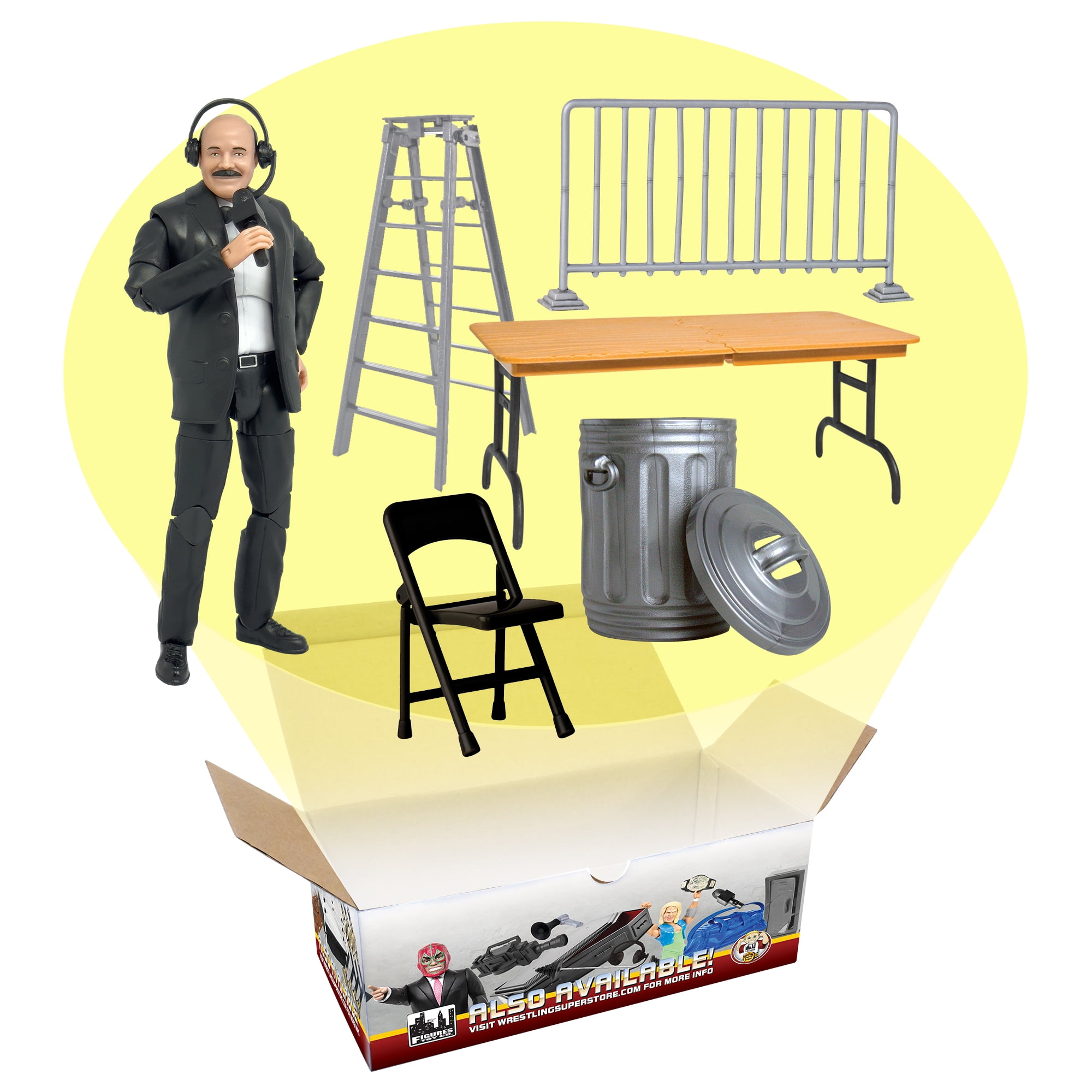 General Manager Figure & Accessory Set for WWE & AEW Wrestling Action ...