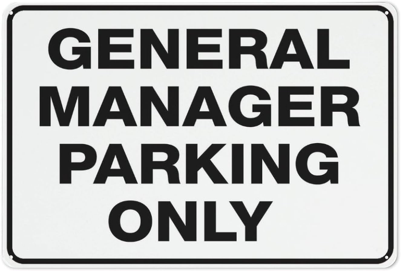 General Manager Parking Only Sign 12 X 8 Inch Metal Sign, Rustproof ...