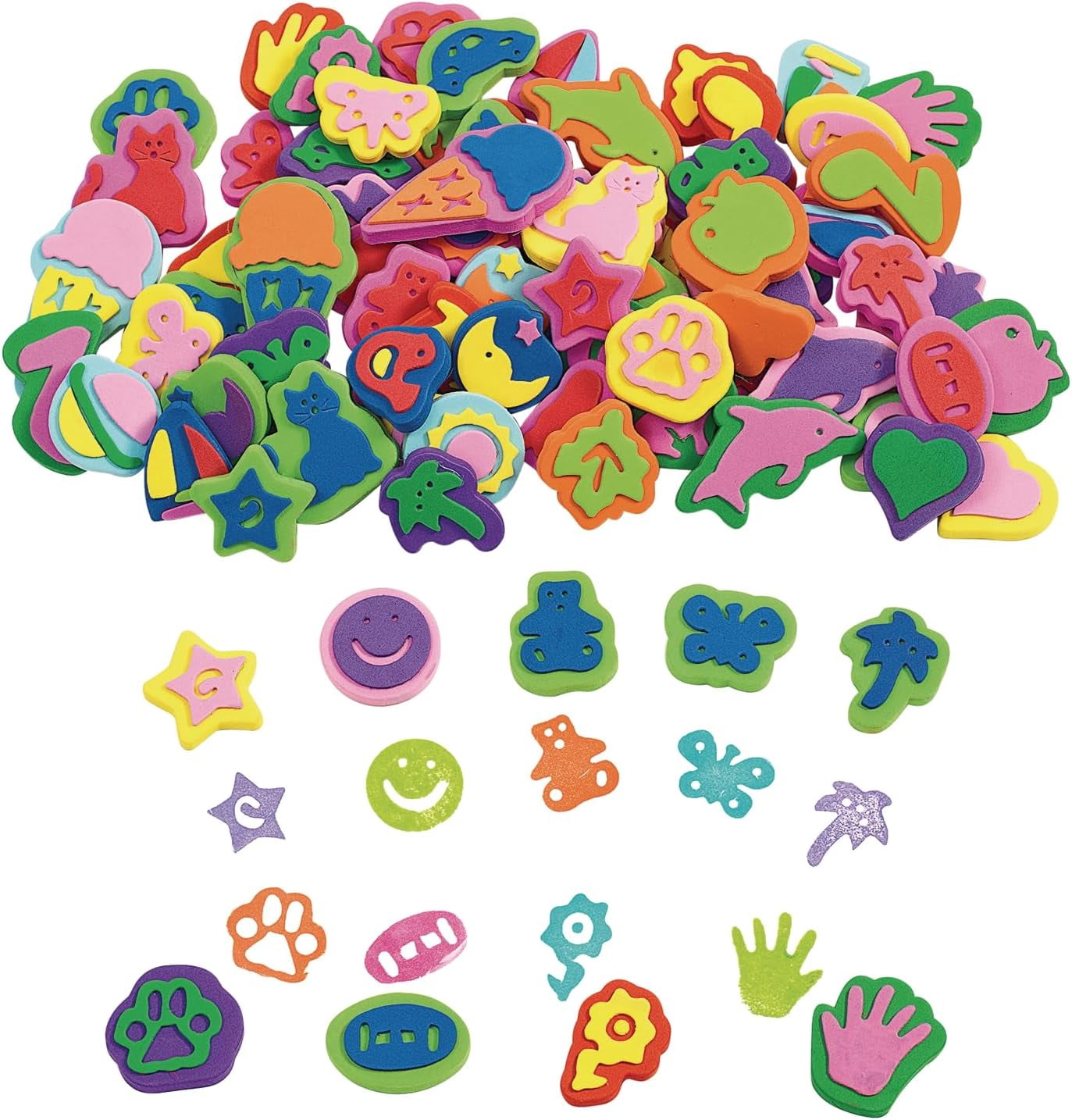 General Mega Foam Stamper Mix, Bulk, Value Pack, 80 Stamps, 25 Assorted ...