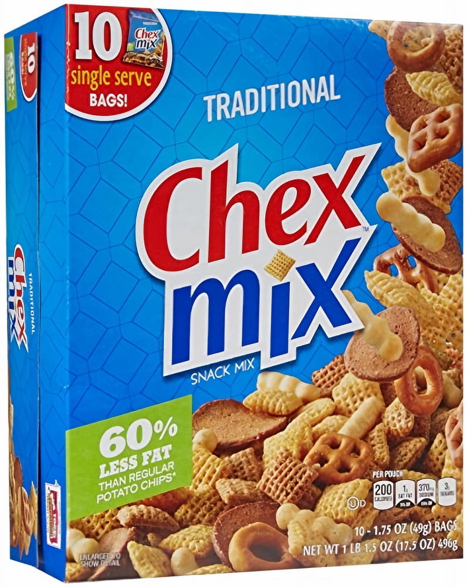 General Mills Chex Mix Traditional Snack Mix, Savory, 1.75 oz, Pack of ...