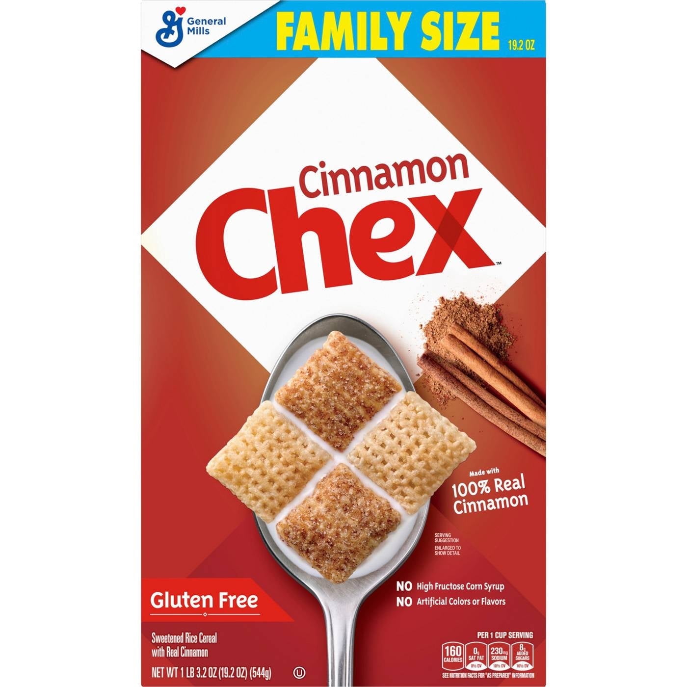 General Mills Cinnamon Chex Cereal - Family Size, 19.2 oz, Cinnamon ...