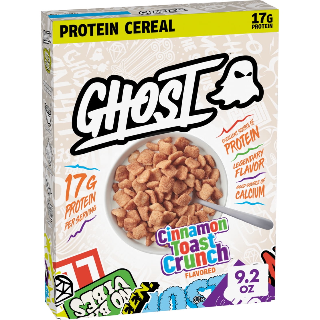 GHOST PROTEIN CEREAL, CINNAMON TOAST CRUNCH Flavor, 17G Protein, 9.2 oz - Walmart.com
